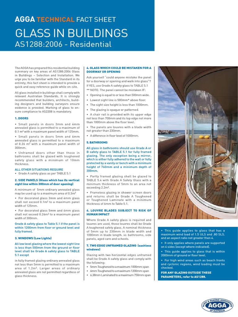 Australian Standards For Glass in Buildings | PDF