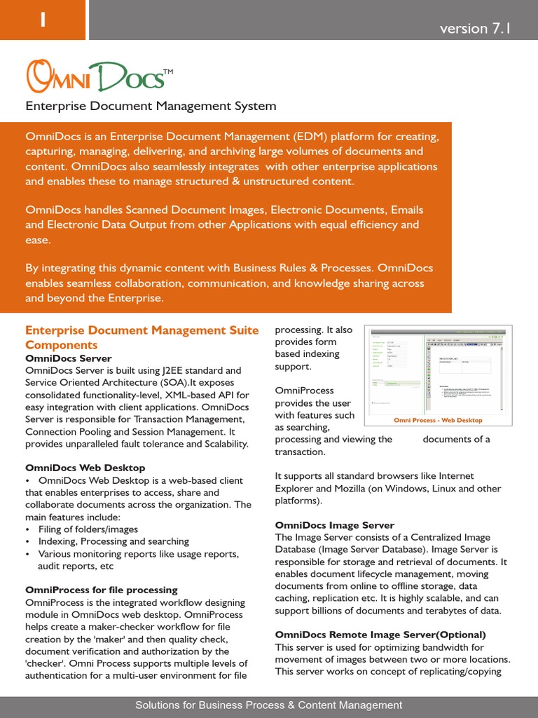 OmniDocs Brochure | PDF | Web Server | Internet & Web