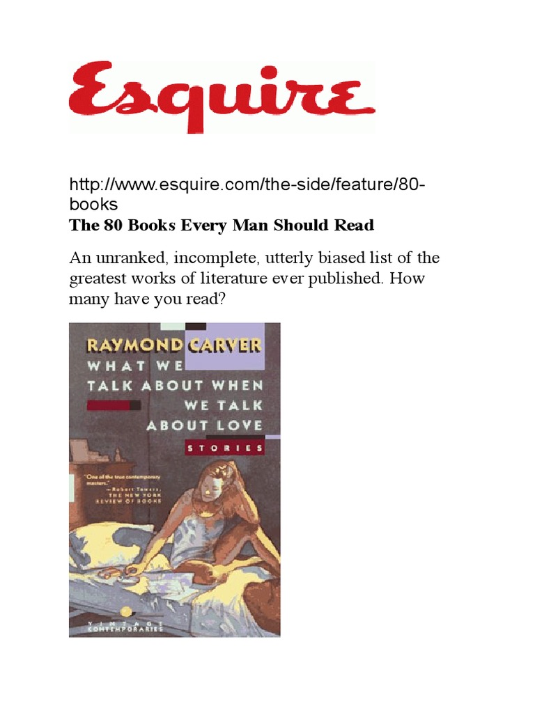 Esquire's 80 Books Every Man Should Read | PDF | English Language ...