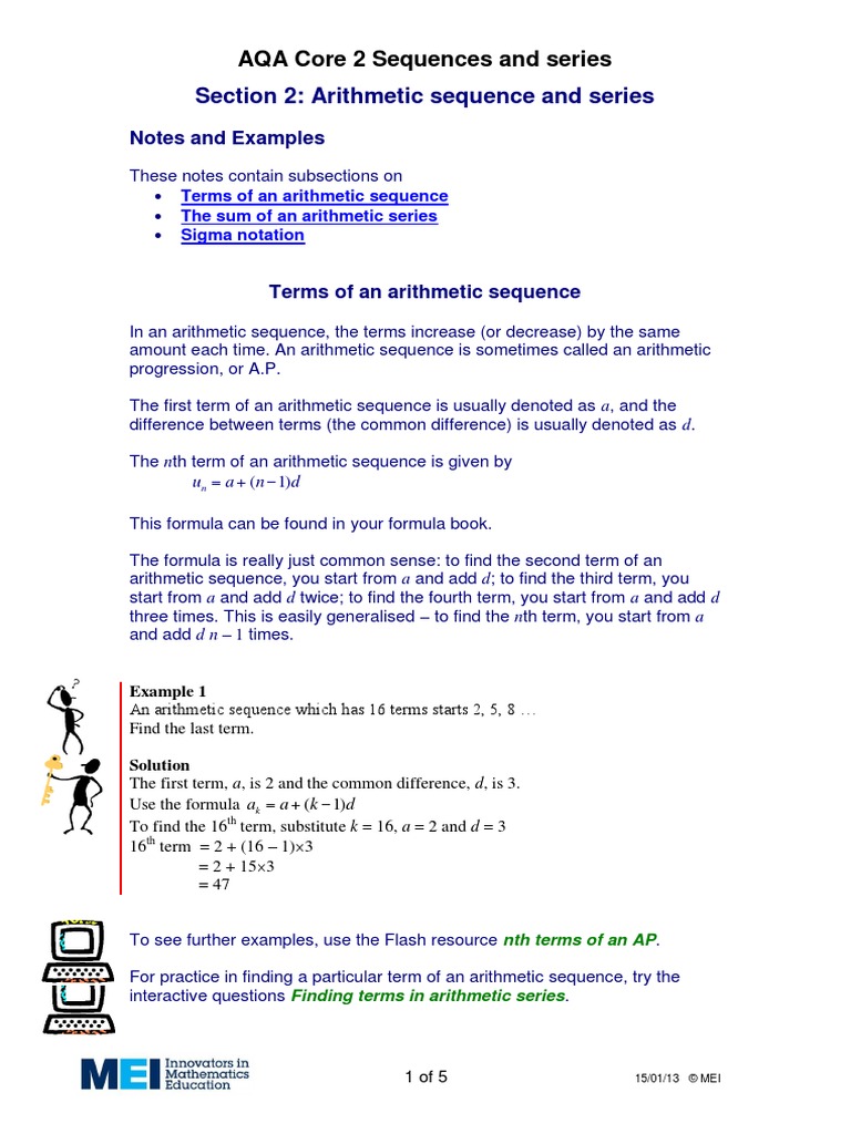 Arithmetic Sequences & Series | PDF | Summation | Sequence
