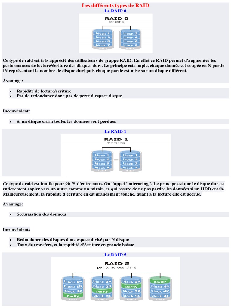 Les Différents Types de RAID | PDF | Matériel informatique | Domaines ...