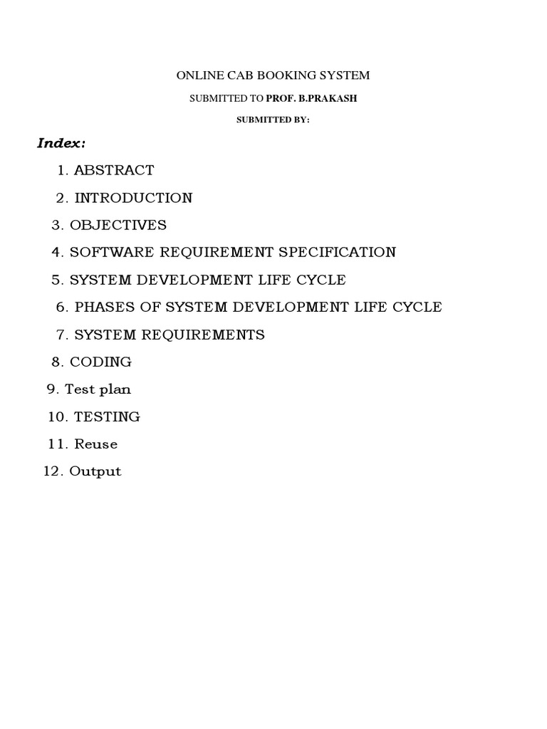Online Cab Booking System Overview | PDF | Software Testing | Software ...