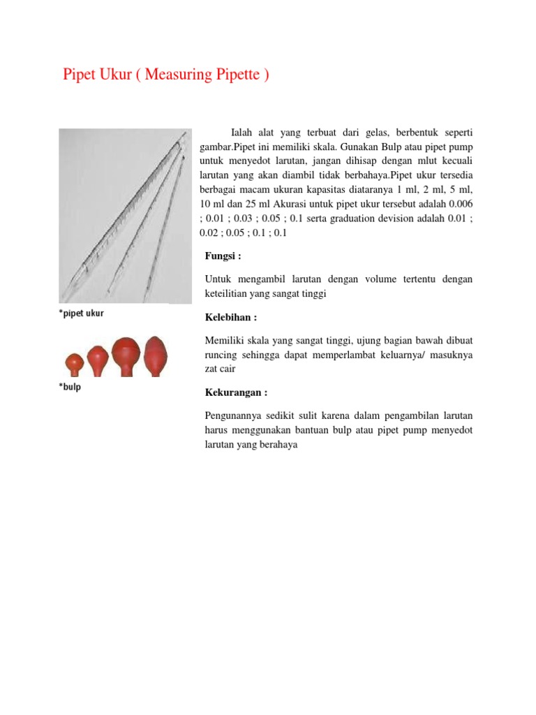 Pipet Ukur | PDF