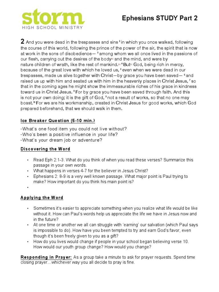 Ephesians Study Questions Chapter 2 | PDF