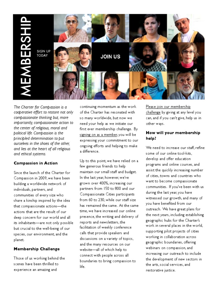 Charter For Compassion Membership | PDF | Compassion