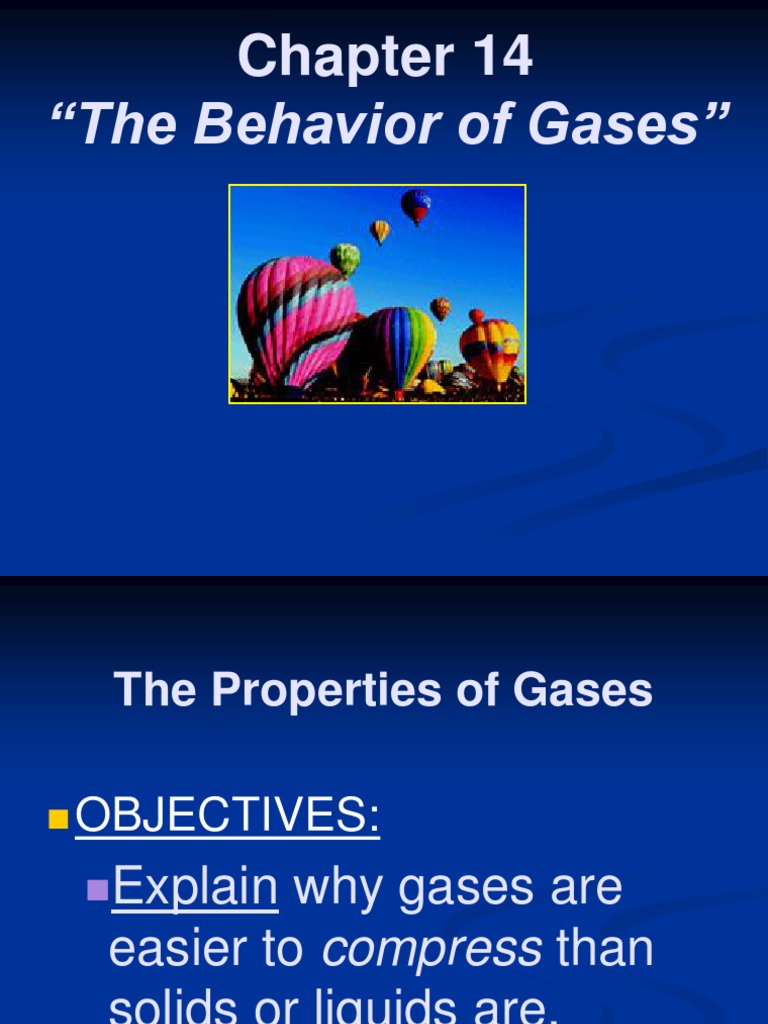 Chapter 14 The Behavior of Gases | PDF | Gases | Molar Concentration