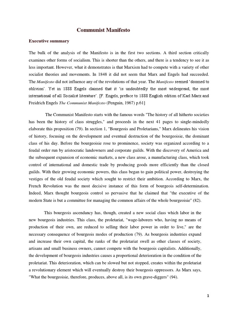 Communist Manifesto | PDF | Karl Marx | Communism