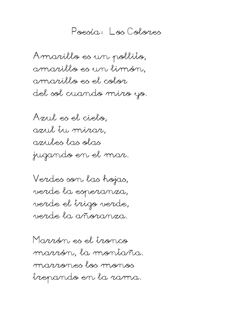 Poema sobre los colores | PDF