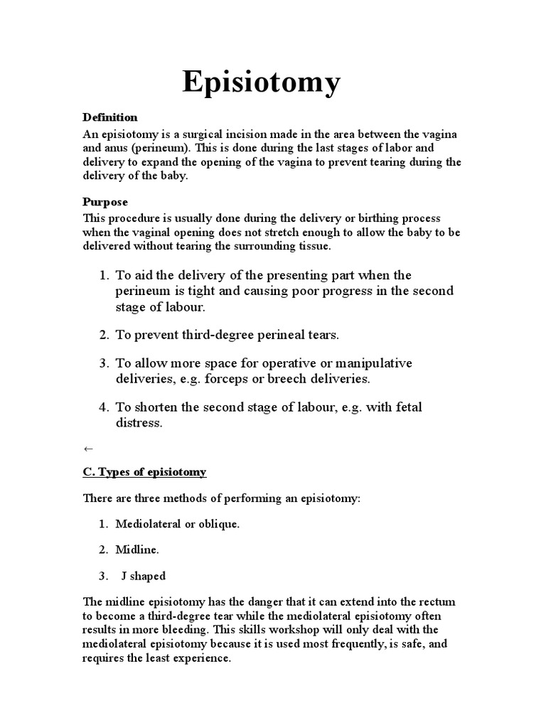 A Comprehensive Guide to Episiotomy: Definition, Purpose, Types ...