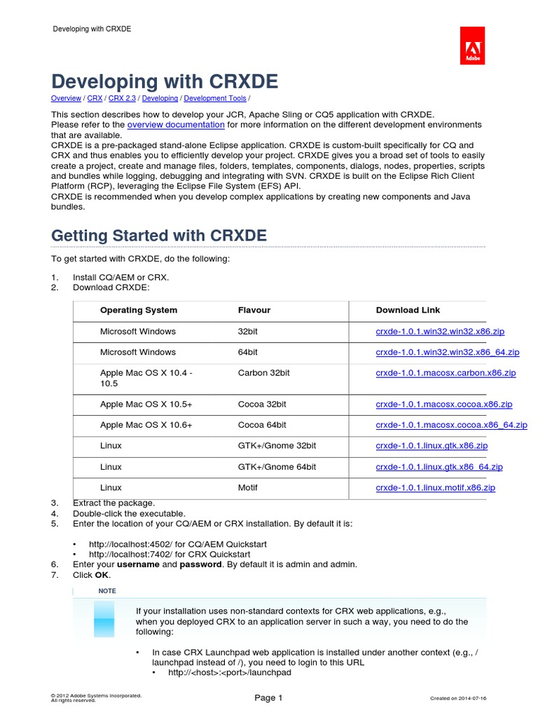 Developing With Crxde | PDF | Version Control | Zip (File Format)