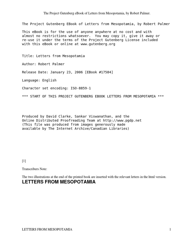 Letters from Mesopotamia by Robert Palmer | PDF | E Books | Nature