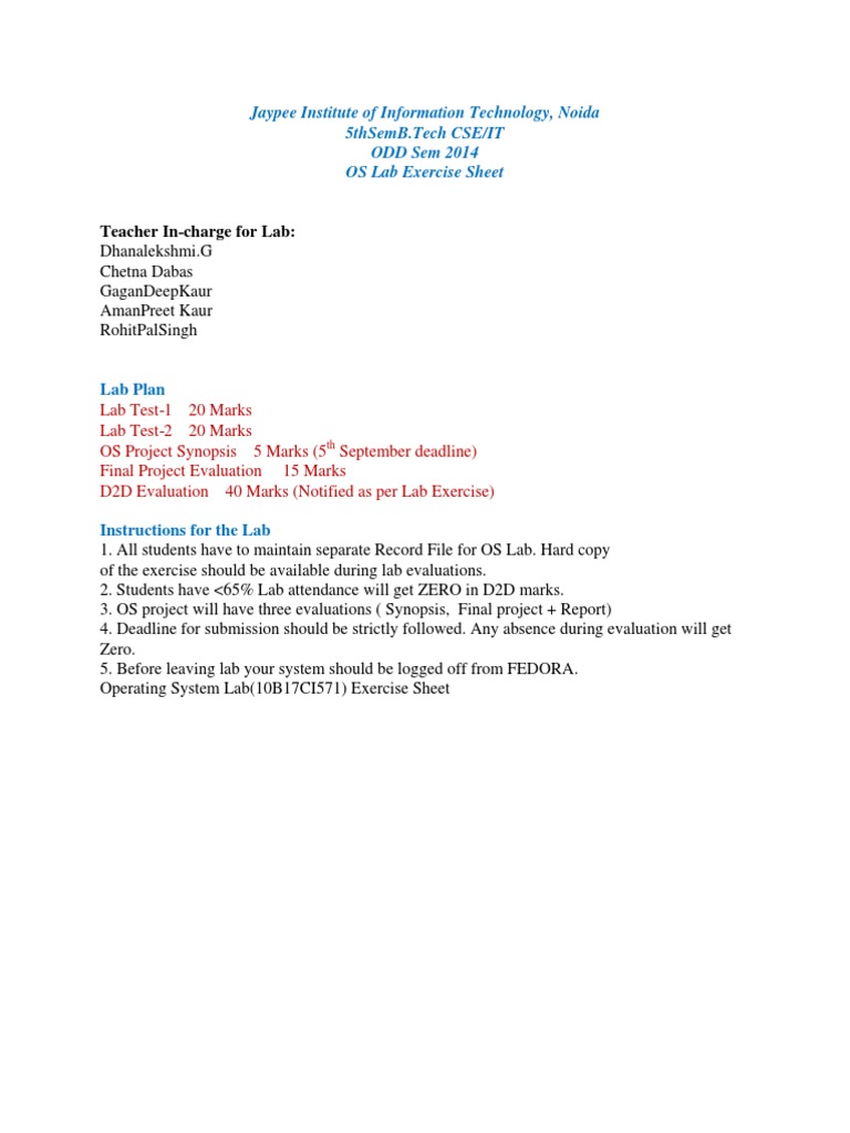 Labsheet - Operating System 2014 | PDF | Computer File | C (Programming Language)