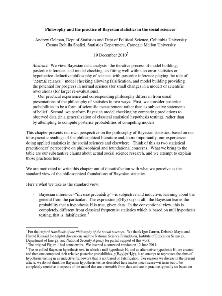 Philosophy and The Practice of Bayesian Statistics in The Social ...