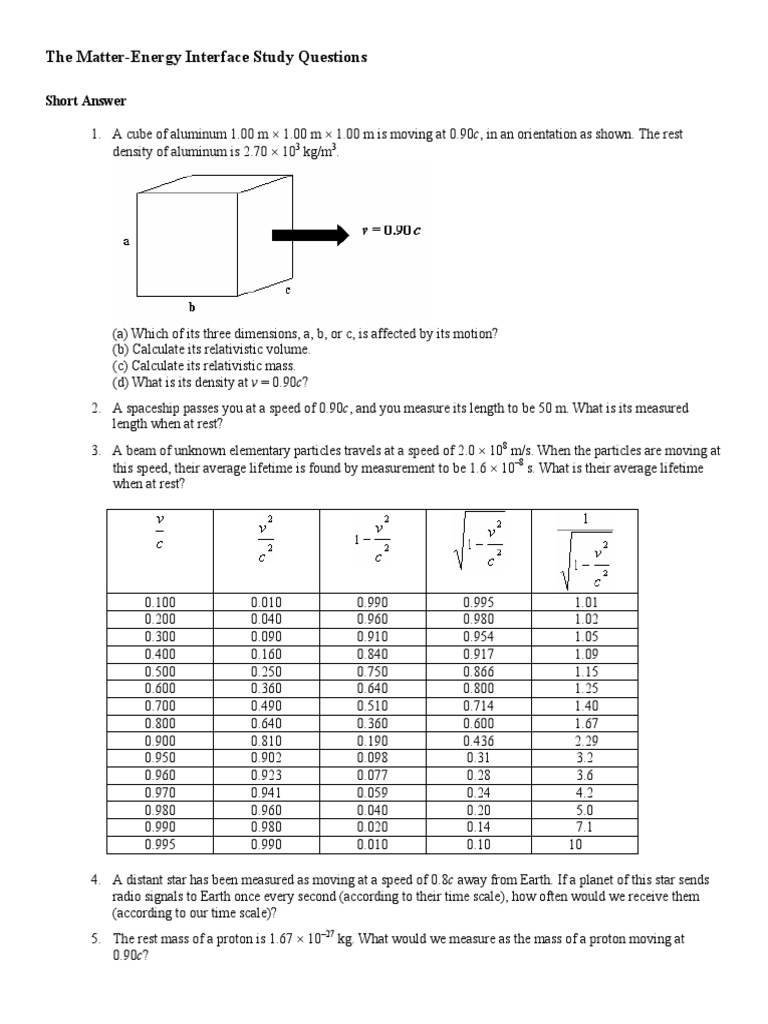 Lucky Questions Relativity | PDF | Electronvolt | Electron