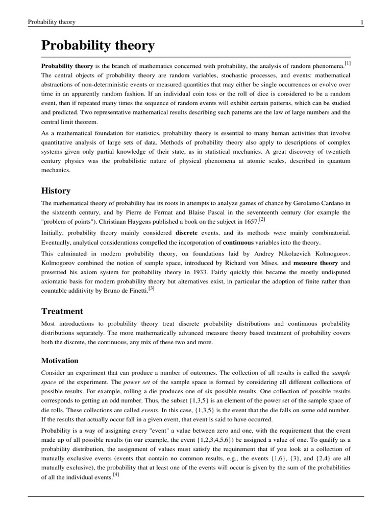 Probability Theory | PDF | Probability Theory | Probability Distribution