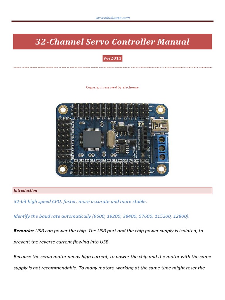 32 Servo Controller Manual | PDF