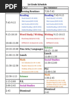 1st Grade Daily Schedule 2025 | PDF