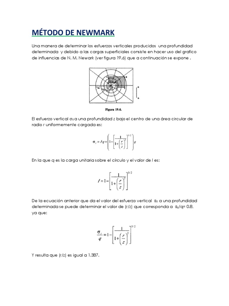 Método de Newmark | PDF | Fundación (Ingeniería) | Multiplicación