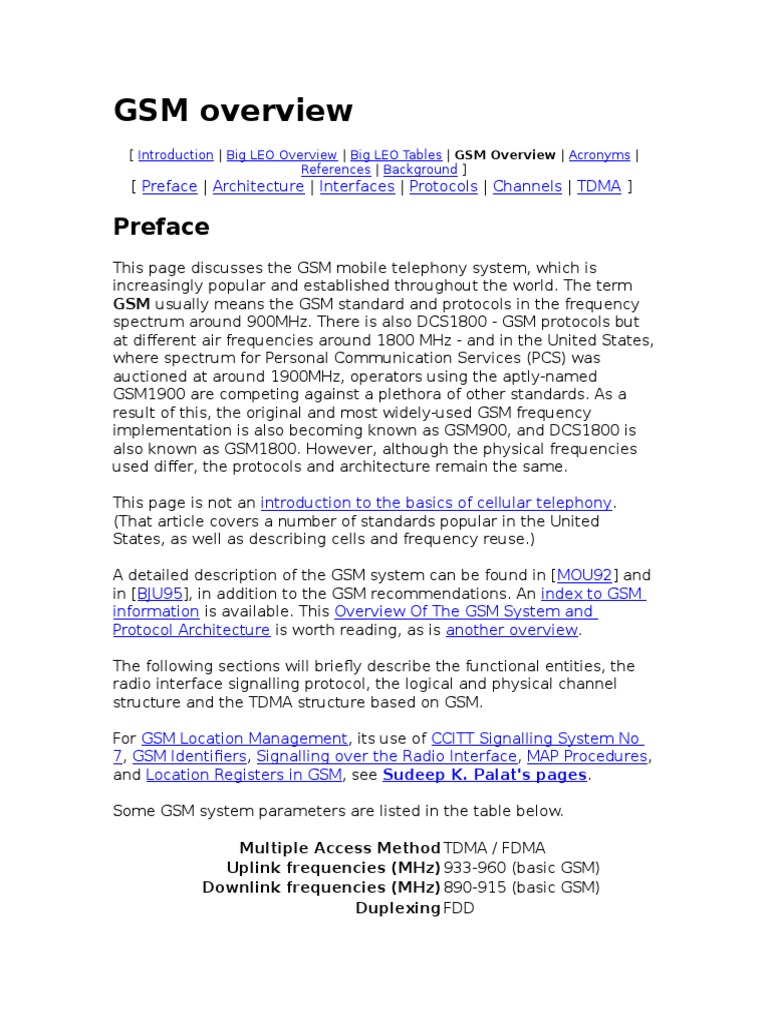GSM Overview | PDF | Communications Protocols | Radio Resource Management