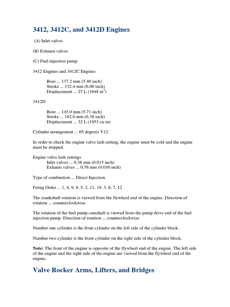 3412 | PDF | Piston | Cylinder (Engine)