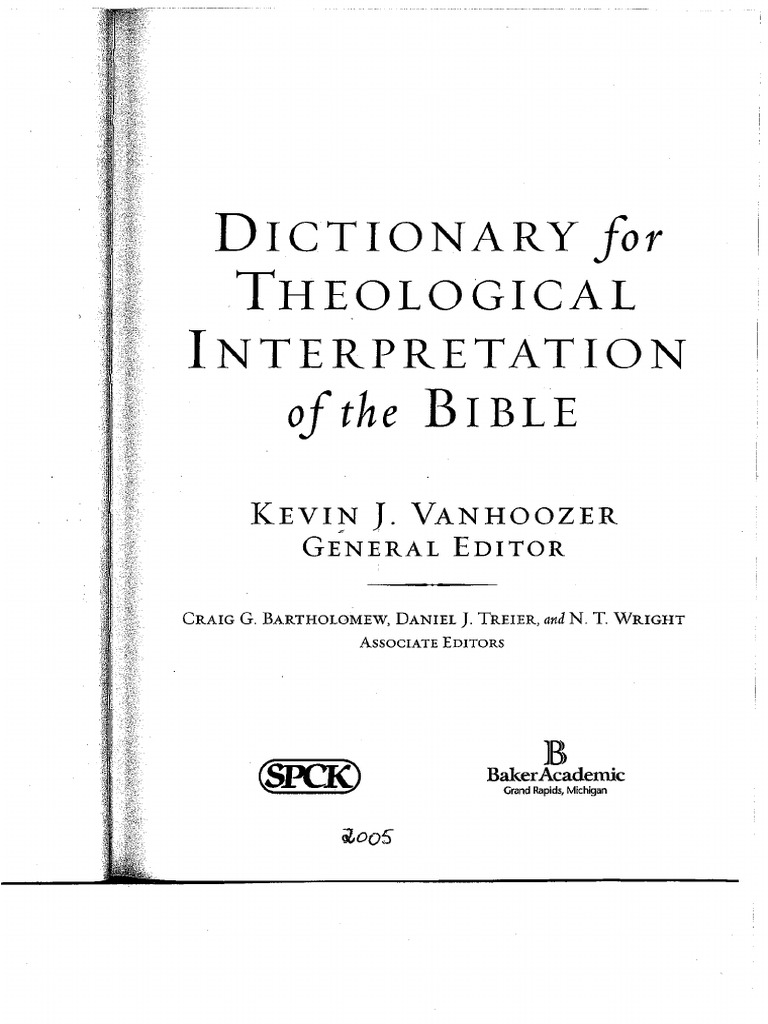 Dictionary For Theological Interpretation of The Bible - Kevin ...
