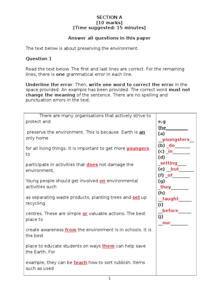 pt3 English Sample Question and Answer | PDF | Malaysia | Question
