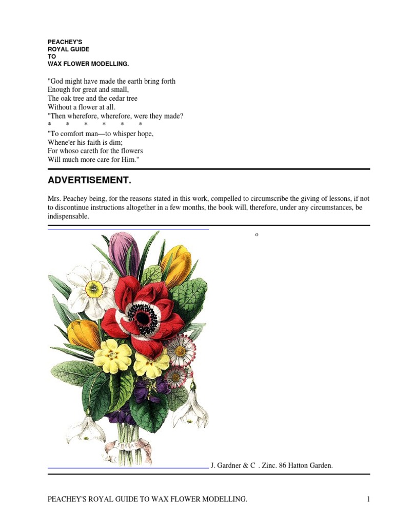 The Royal Guide To Wax Flower Modelling by Peachey, Emma | PDF | Petal ...
