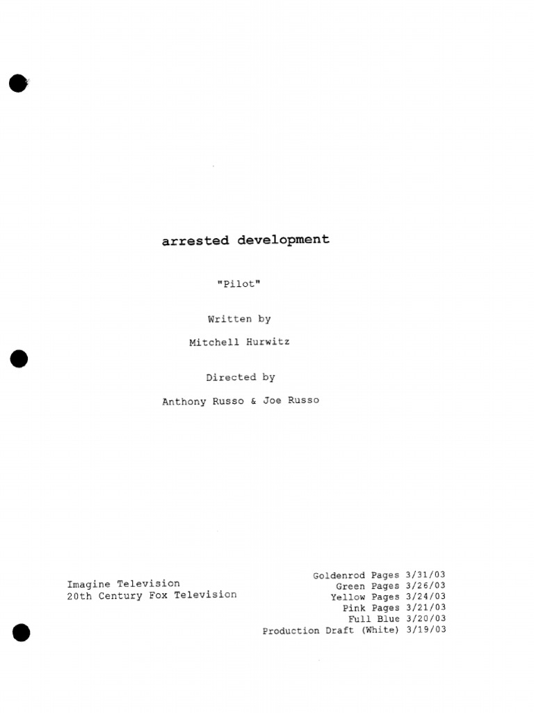 Arrested Development 1x01 Pilot | PDF