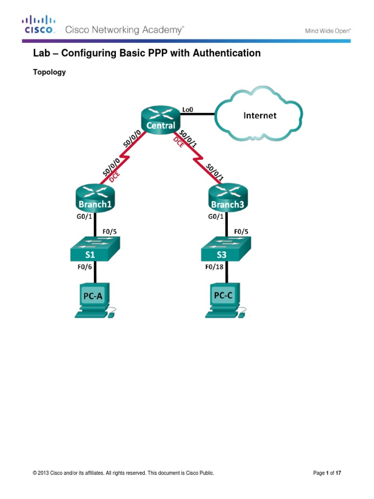 3 3 2 8 Lab Configuring Basic Ppp With Authentication Pdf Router Computing Network Switch