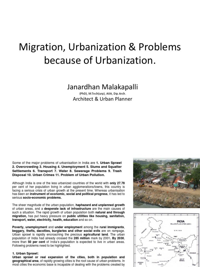 Migration, Urbanization & Problems Because of Urbanization | PDF ...