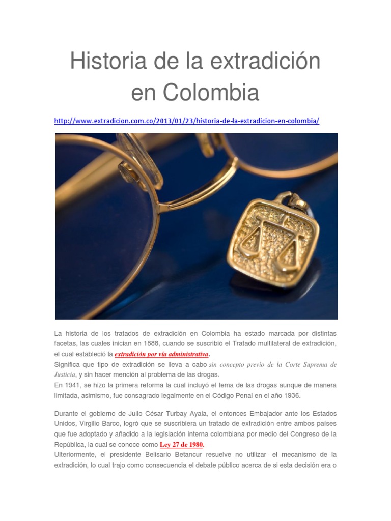Historia de La Extradición en Colombia | PDF | Extradición | Colombia