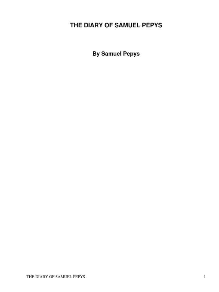 Images From Pepy's Diaries by Pepys, Samuel, 1633-1703 | PDF | Samuel Pepys