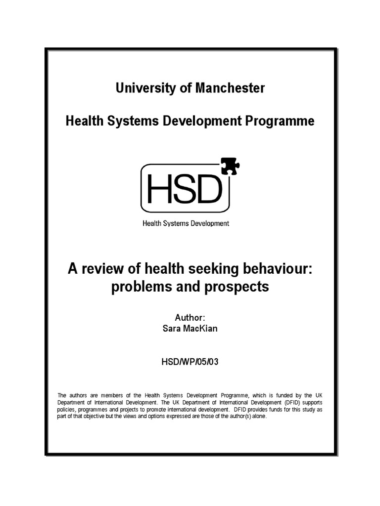 Review of Health Seeking Behaviour Insights | PDF | Behavior ...