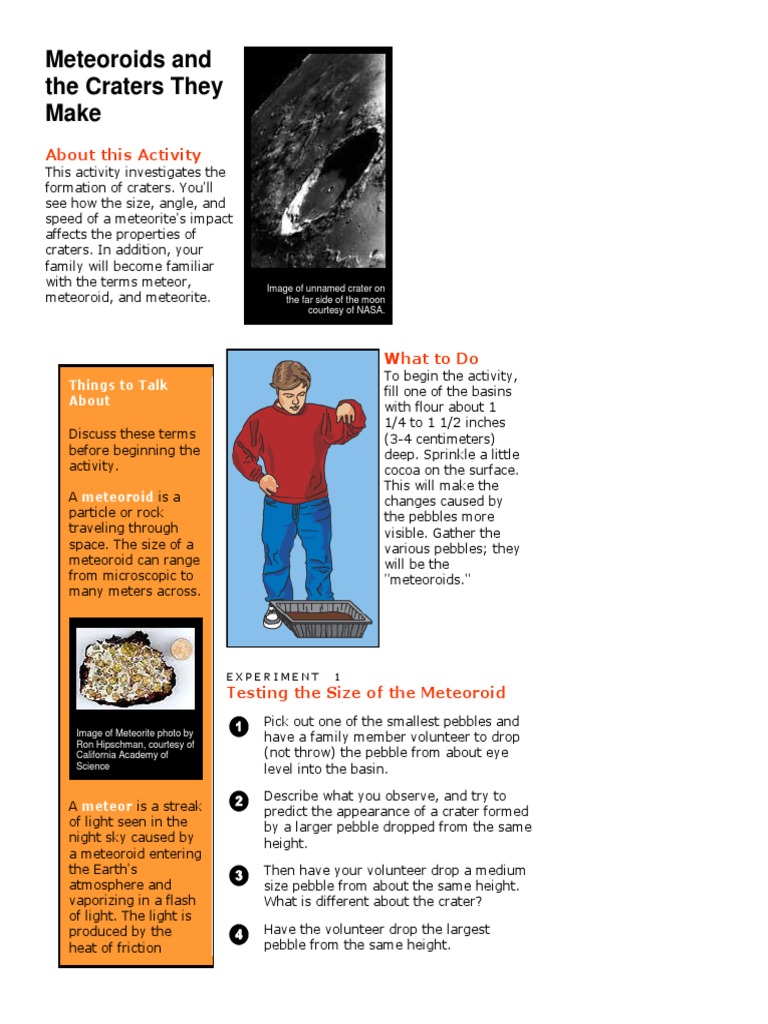 Meteoroids and The Craters They Make | PDF | Meteoroid | Impact Crater
