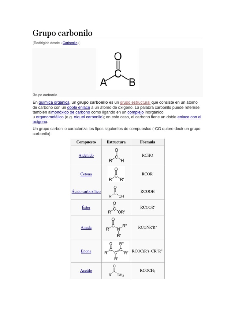 Grupo Carbonilo | PDF | Compuestos orgánicos | Grupo funcional