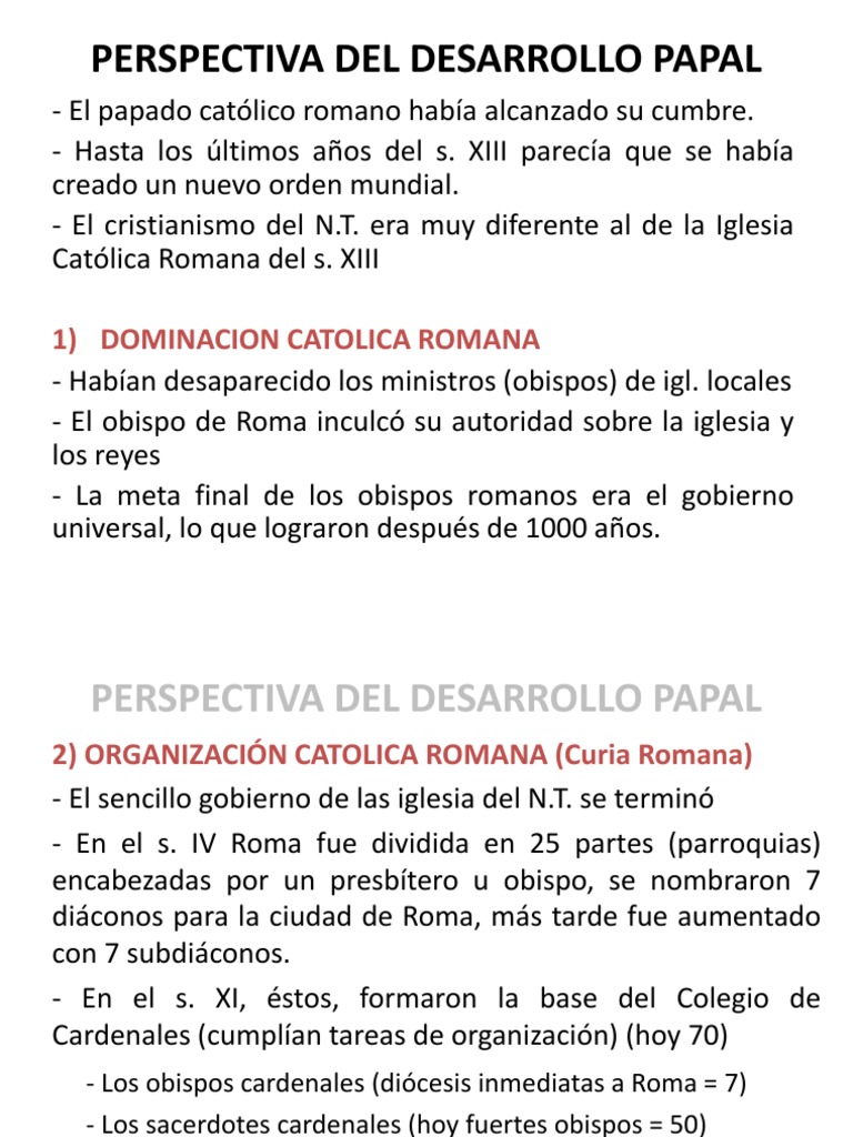 Perspectiva Del Periodo Desarrollo Papal | PDF | obispo | Iglesia Católica