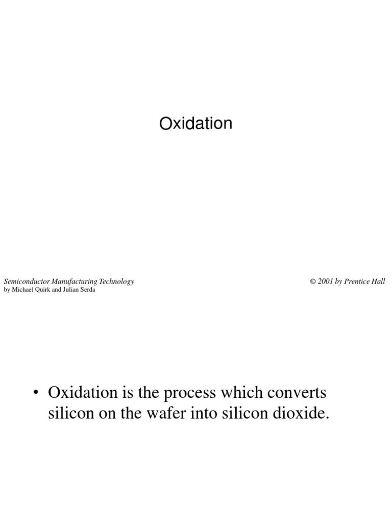 Oxidation | PDF | Semiconductor Device Fabrication | Semiconductors