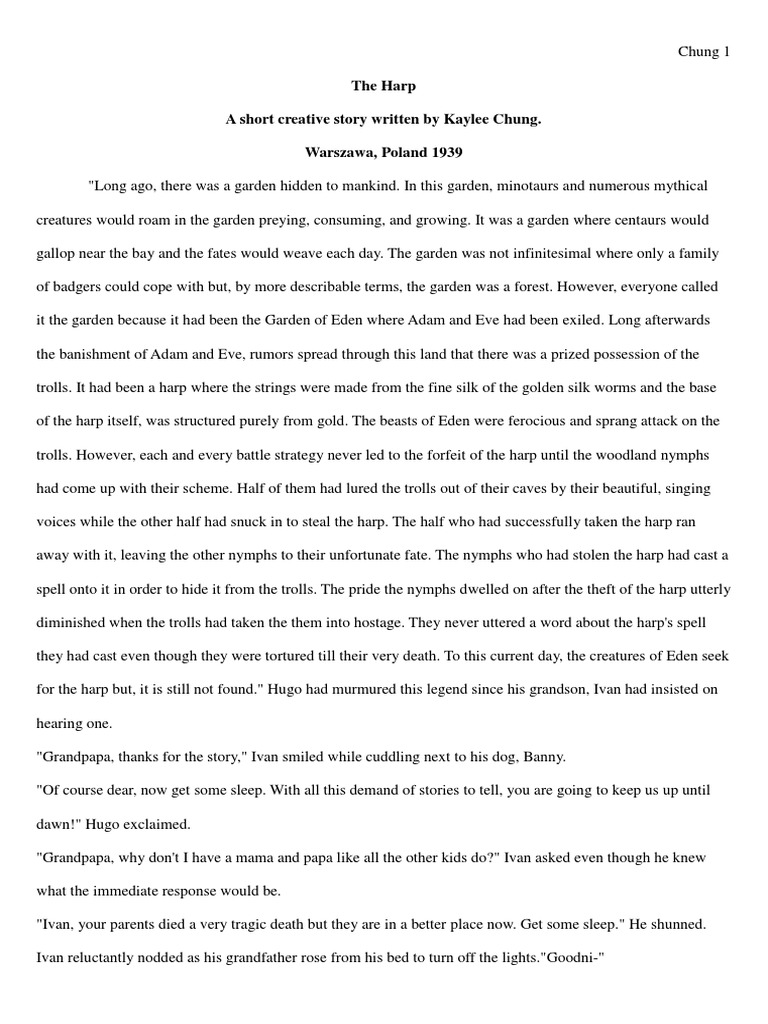 The Harp A Short Creative Story Written by Kaylee Chung. Warszawa ...
