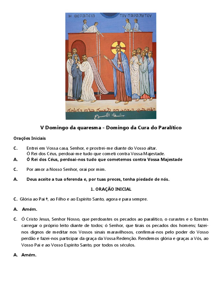 V Domingo Da Quaresma - Domingo Da Cura Do Paralítico | PDF | Oração ...