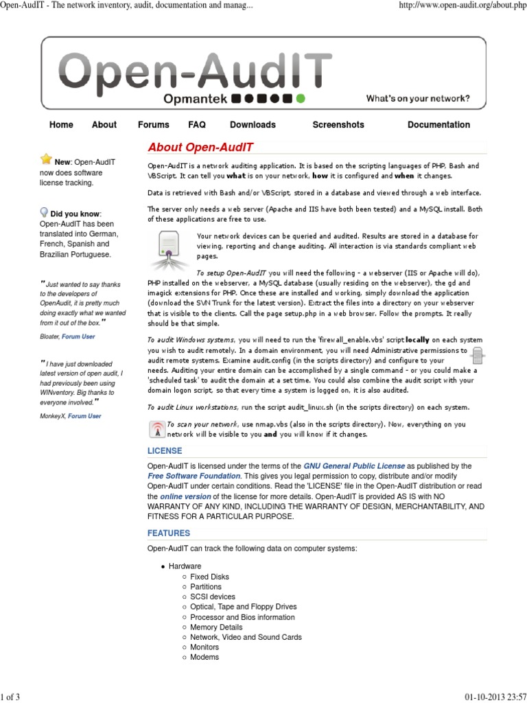 Open-AudIT - The Network Inventory, Audit, Documentation and Management ...
