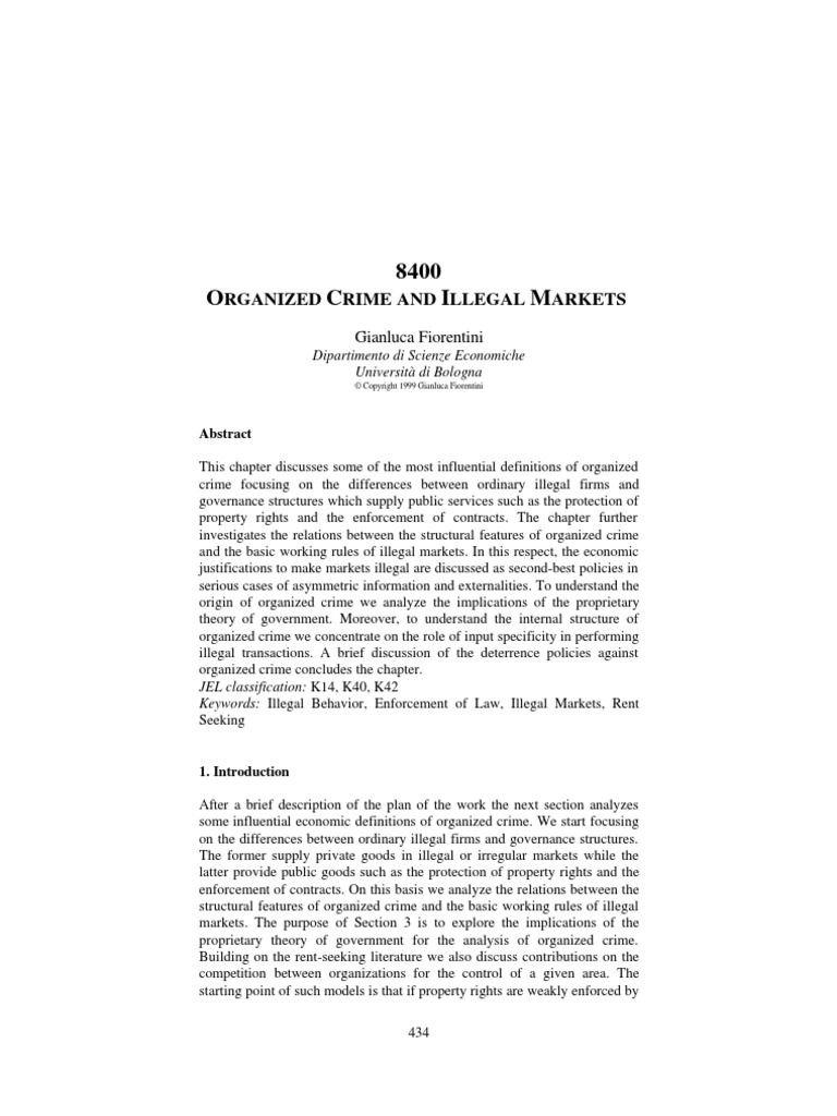 Organized Crime and Illegal Markets | PDF | Organized Crime | Taxes