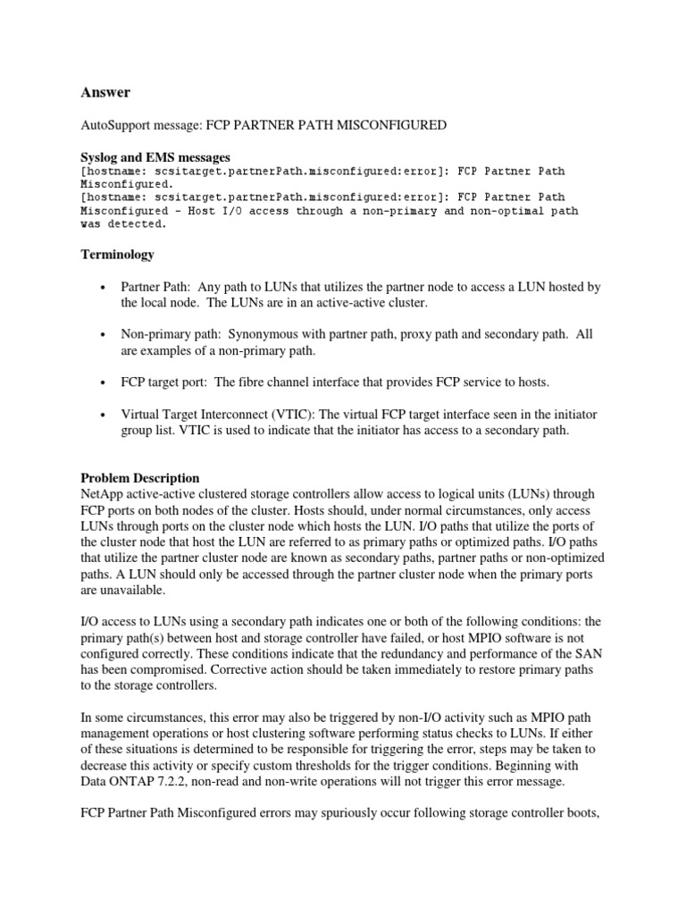 FCP Partner Path Misconfigured | PDF | Computer Data Storage | Booting