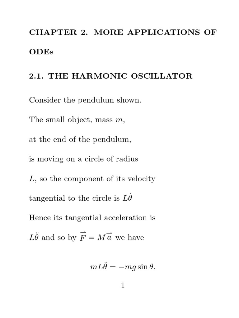 Applications of ODEs Including Harmonic Oscillators | PDF | Sine | Beam ...