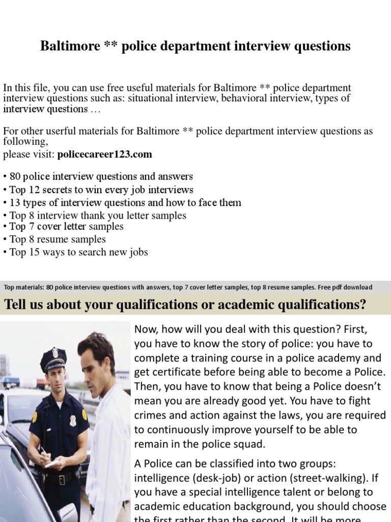 Baltimore Police Interview Guide | PDF | Job Interview | Police