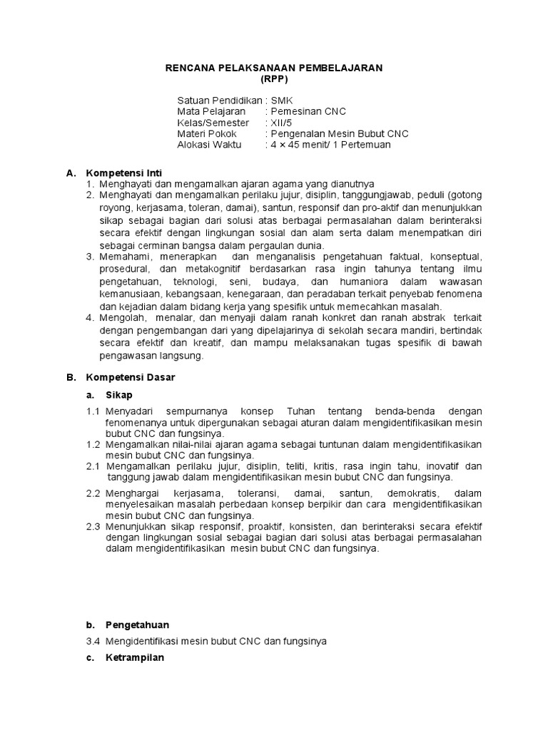 Contoh RPP Discovery Learning | PDF