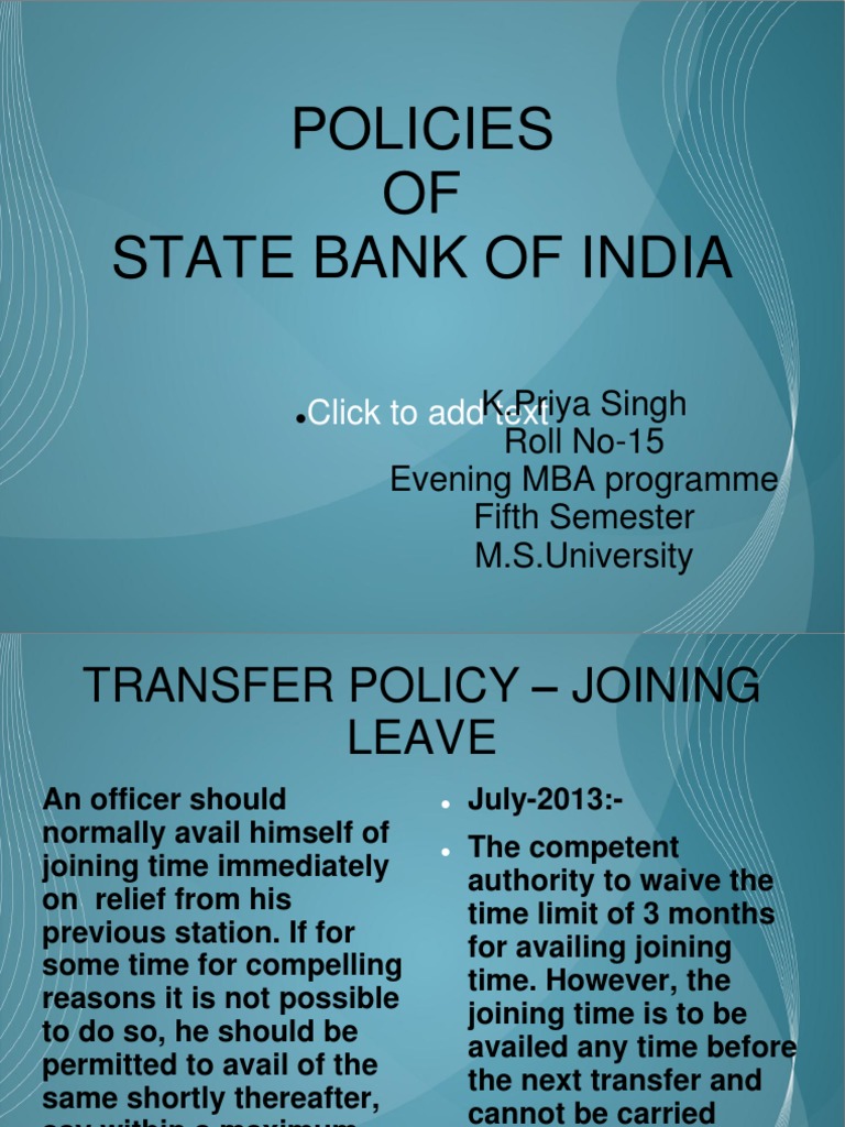 Policies of Sbi | Information Security | Government