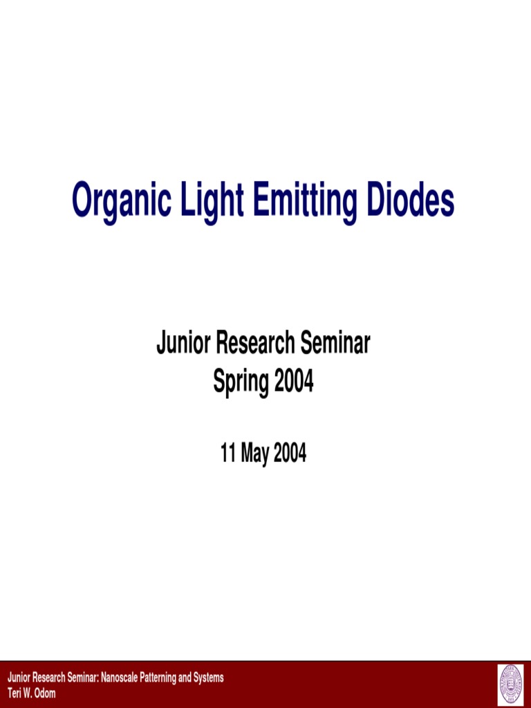 Lecture 7 - Organic Light Emitting Diodes | PDF | Oled | Liquid Crystal ...