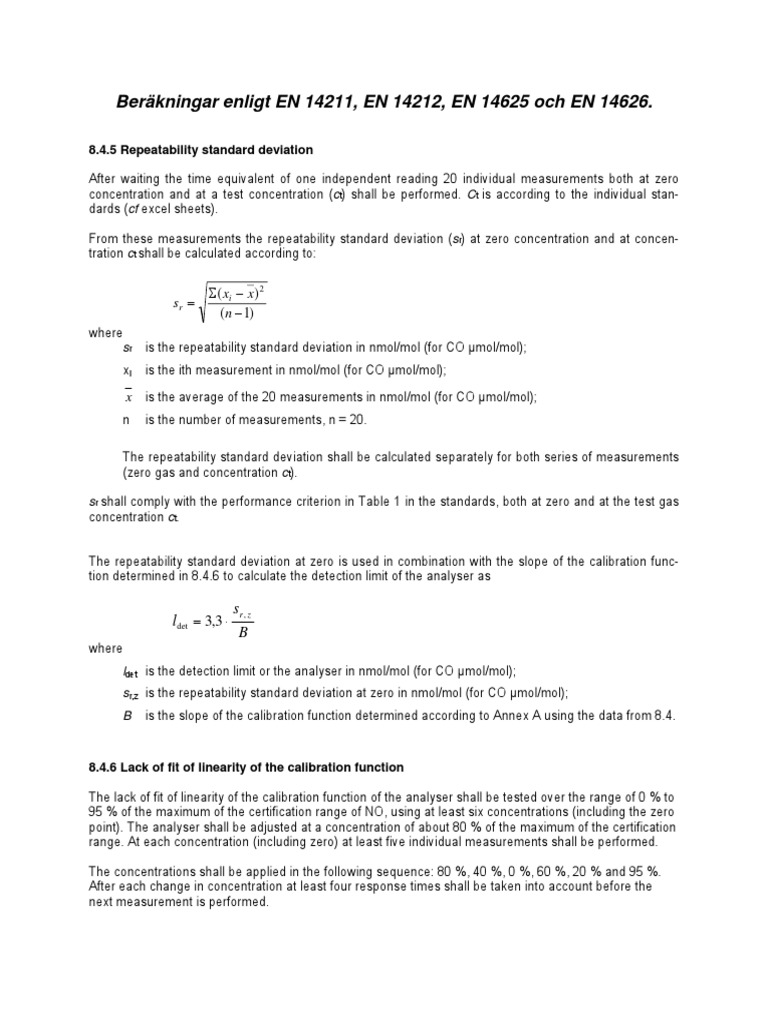 Repeatability Standard Deviation Calculation | PDF | Calibration ...