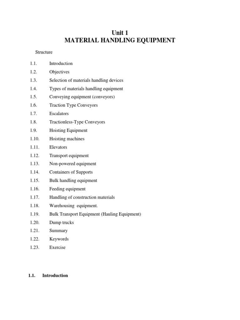 Material Handling Equipment... | PDF | Belt (Mechanical) | Elevator
