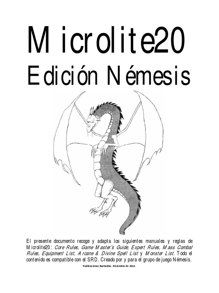 Microlite20 - Edición Némesis - Manual Básico | PDF | Relámpago | Velocidad del viento